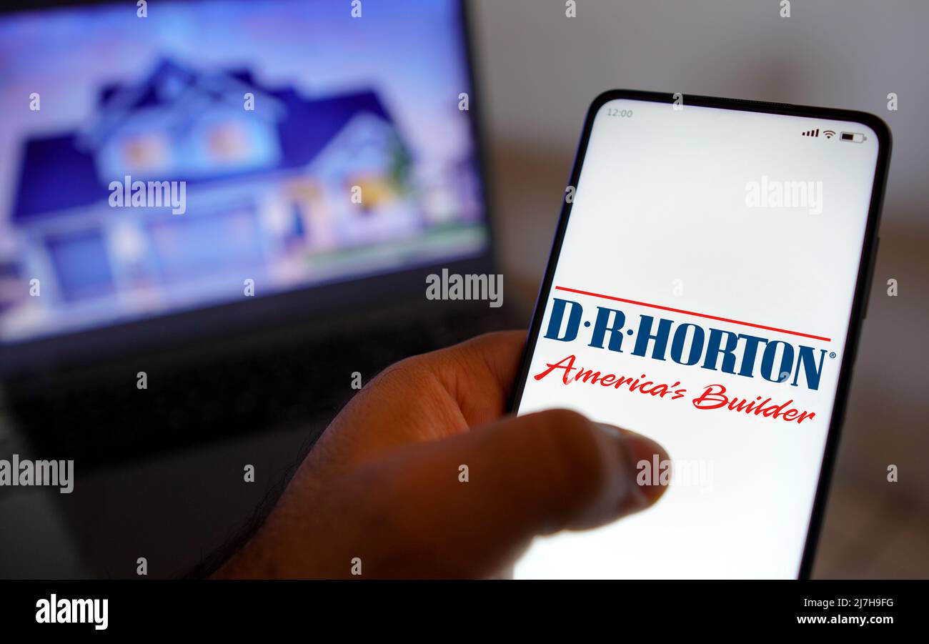 In this photo illustration, the D.R. Horton logo seen displayed on a ...