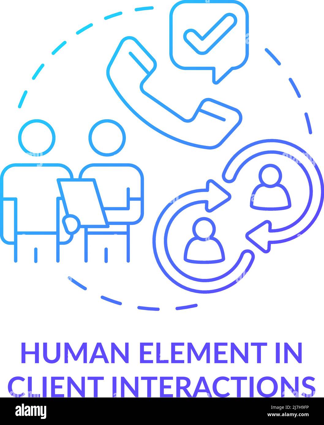 Human element in client interactions blue gradient concept icon Stock ...