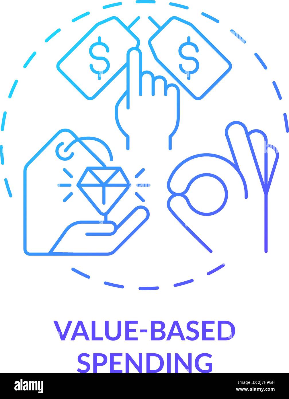 Value based spending blue gradient concept icon Stock Vector Image & Art - Alamy