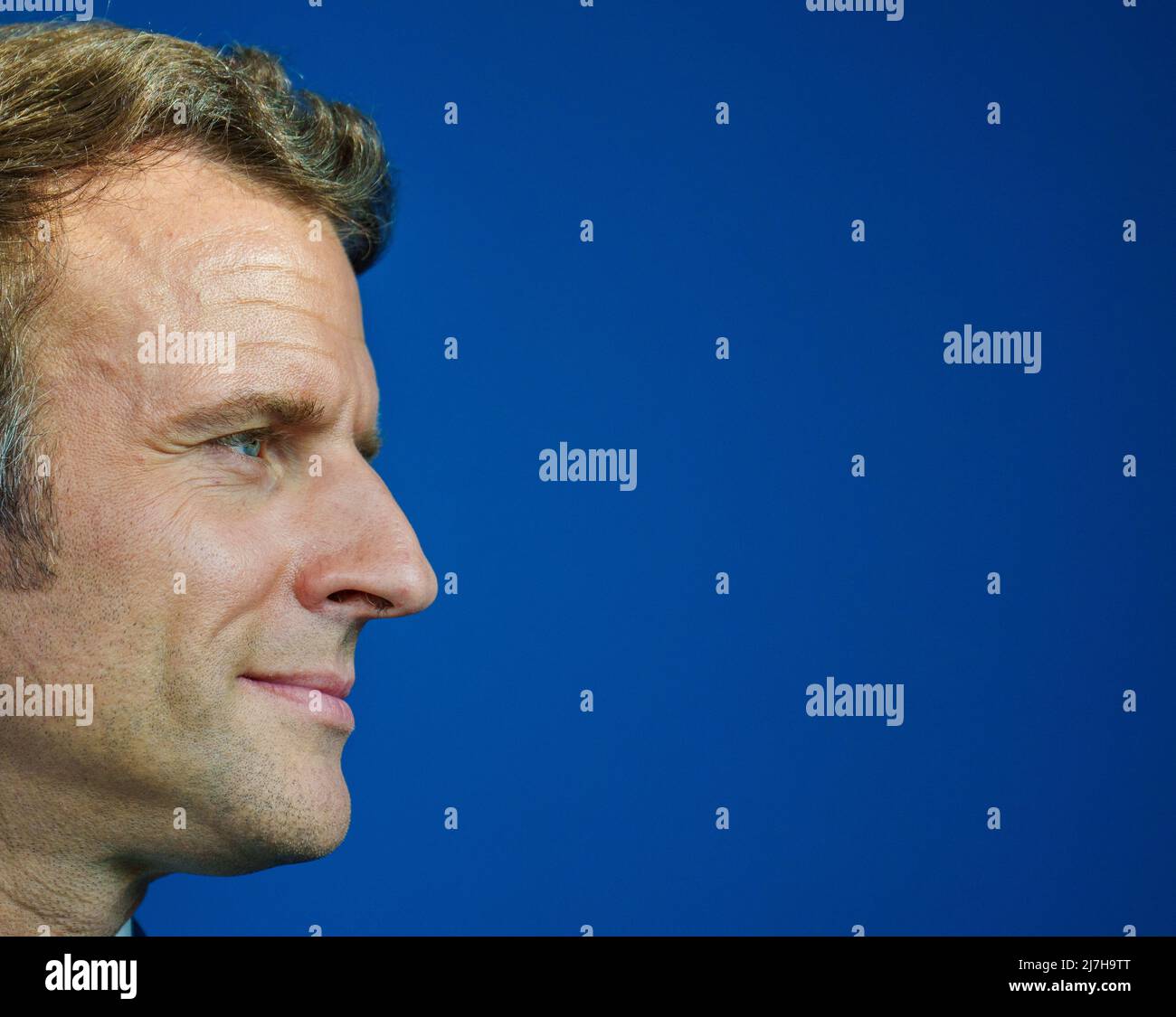 Berlin, Germany. 09th May, 2022. French President Emmanuel Macron ...