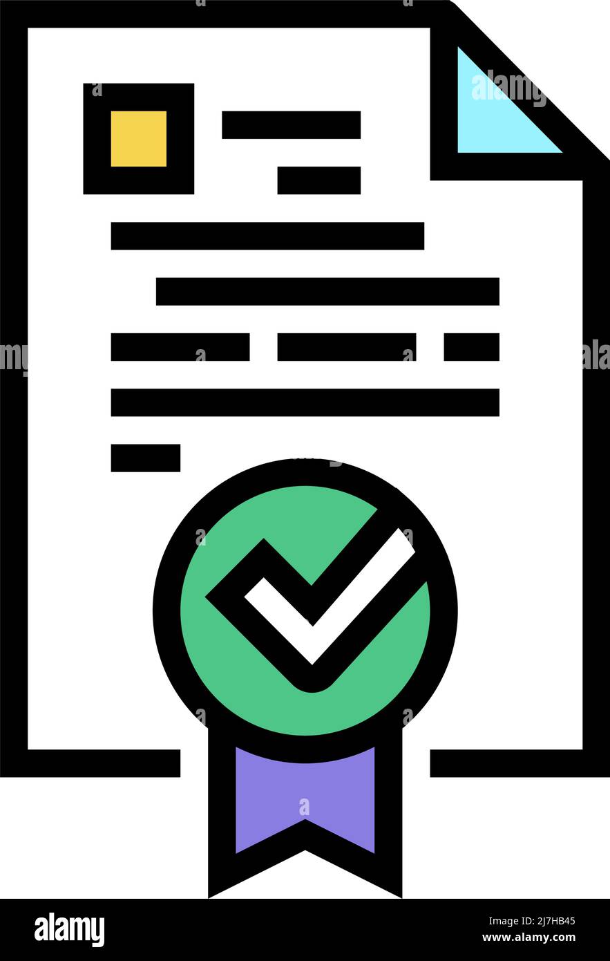document quality color icon vector illustration Stock Vector Image ...
