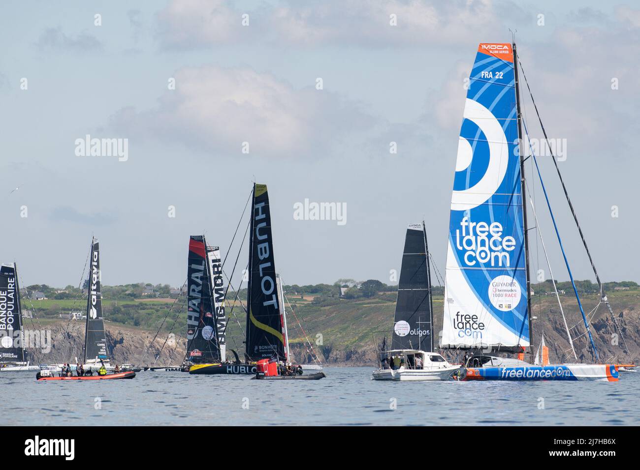 Start illustration during the Guyader Bermudes 1000 Race, IMOCA Globe ...