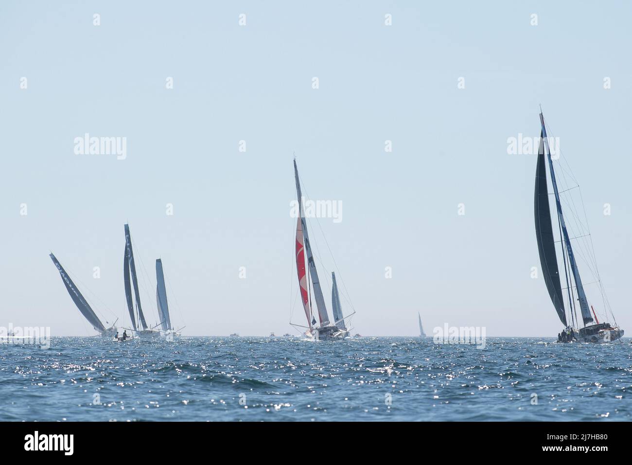 Start illustration during the Guyader Bermudes 1000 Race, IMOCA Globe ...