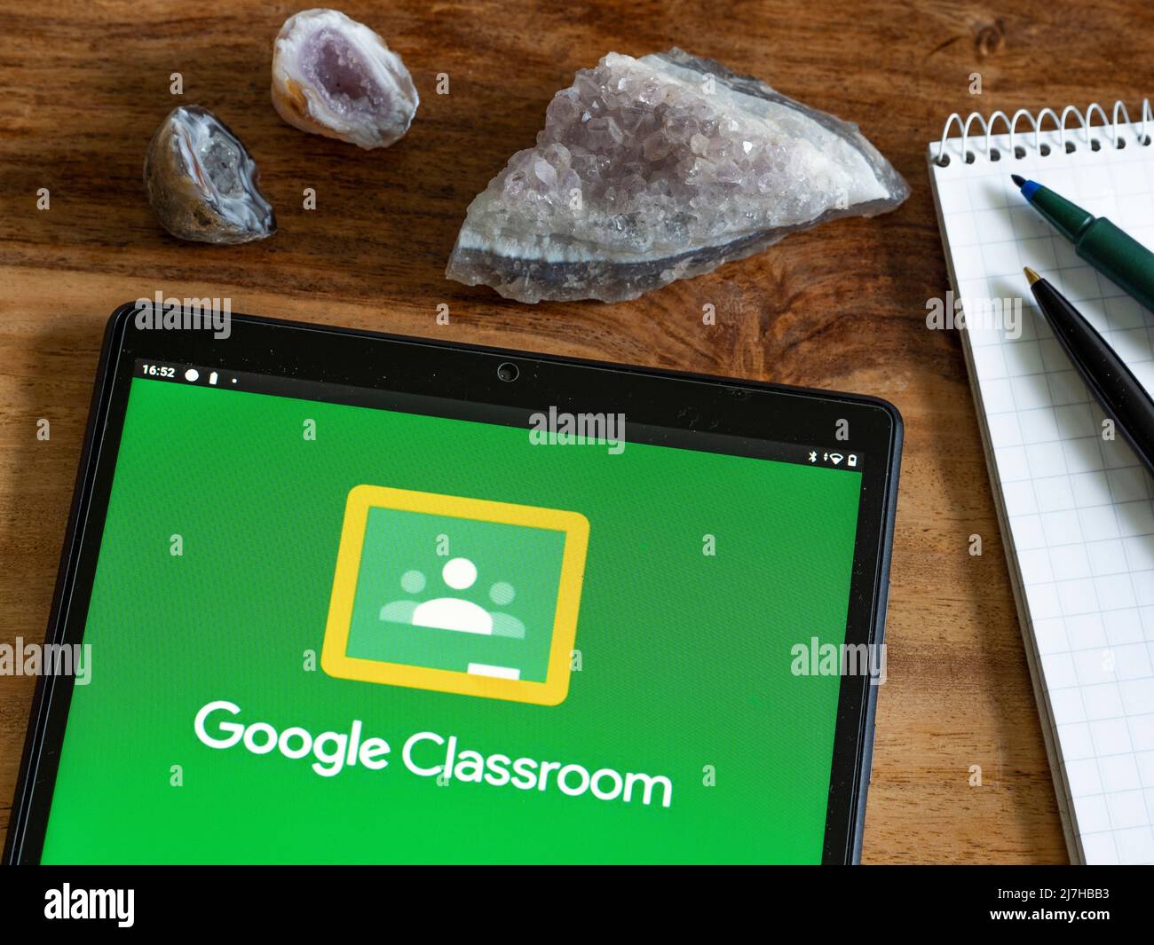In this photo illustration Google Classroom logo seen displayed on a ...