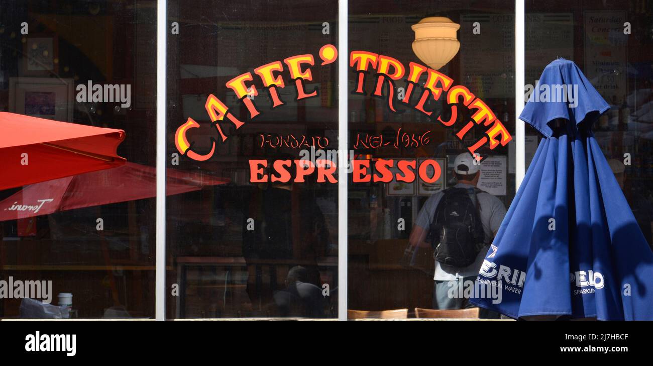 The Caffe Trieste, famous for being the country's first espresso coffee ...