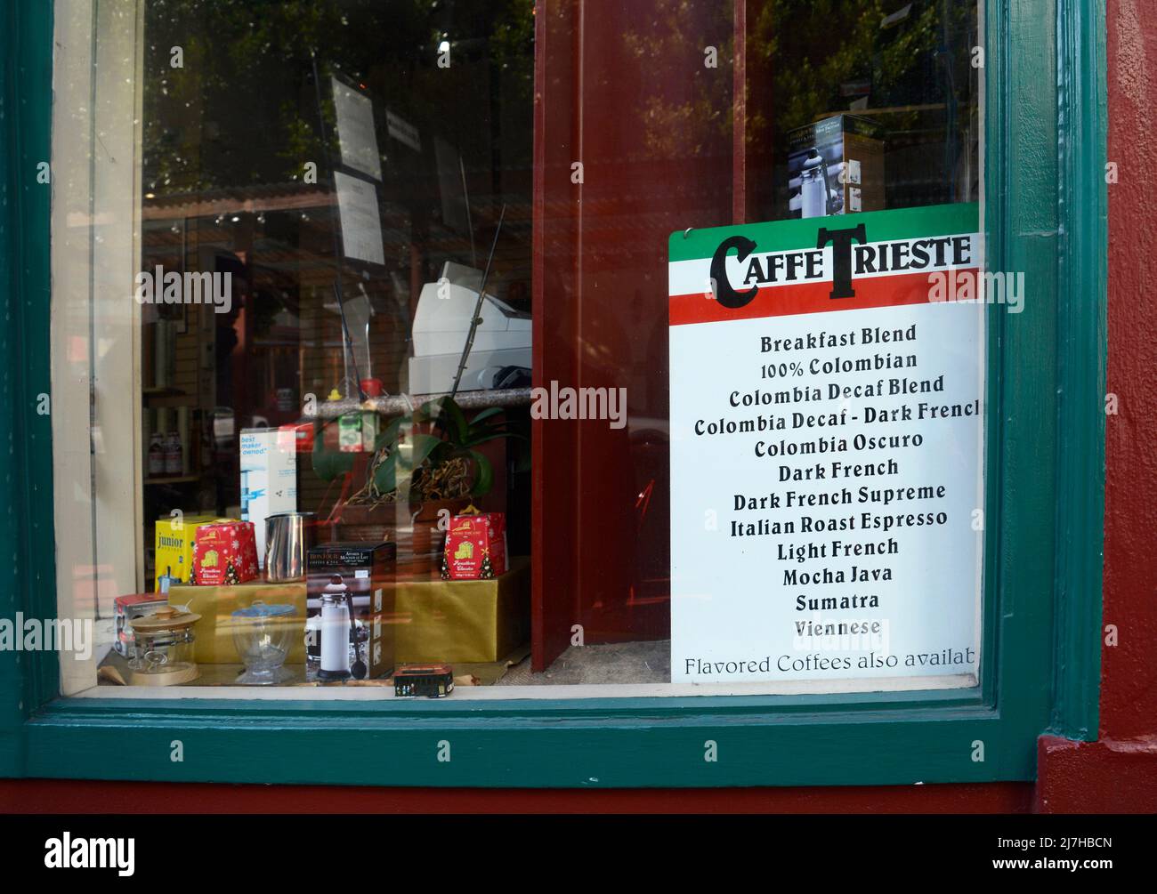 The Caffe Trieste, famous for being the country's first espresso coffee ...