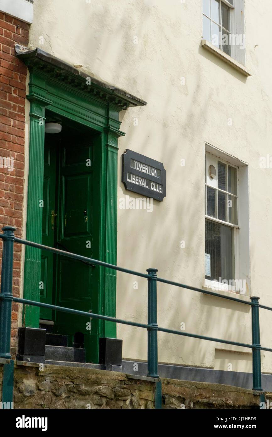 Around Tiverton a small town in Devon UK. Tiverton Liberal Club Stock ...