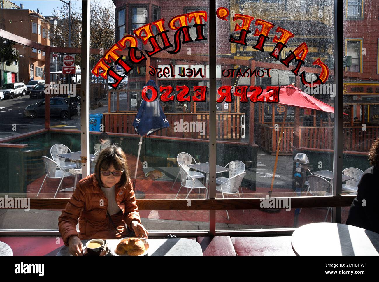 Customers enjoy coffee, espresso and pastries at the iconic Caffe ...