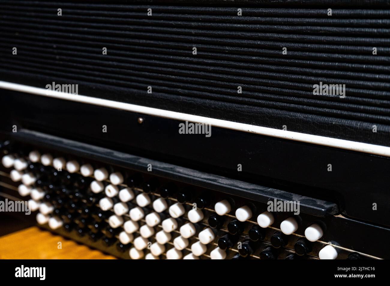 Accordion keys and bellows close up. Music instrument Stock Photo - Alamy