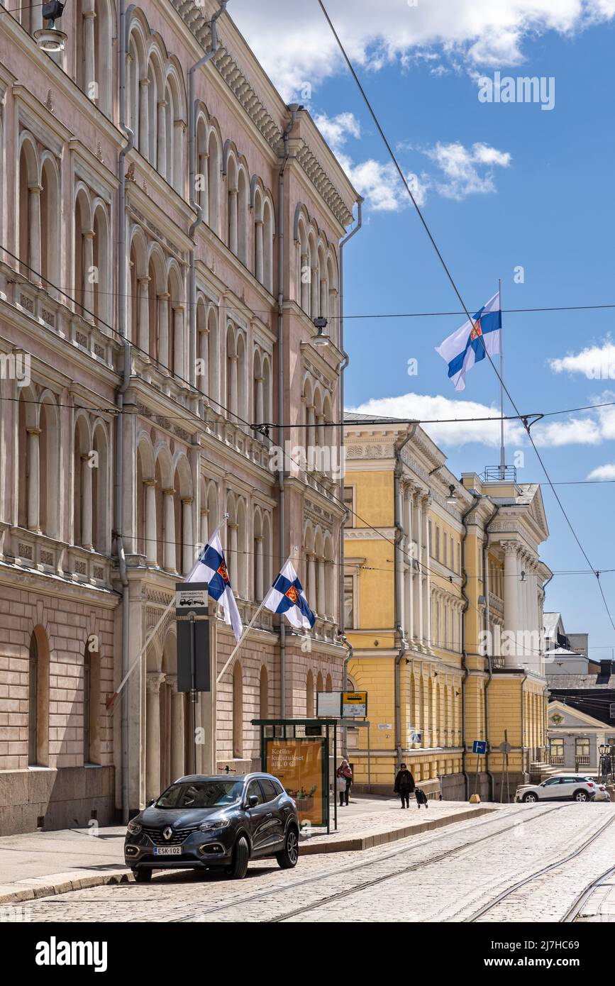 Russian style historical buildings near Senate Square in Helsinki Stock ...
