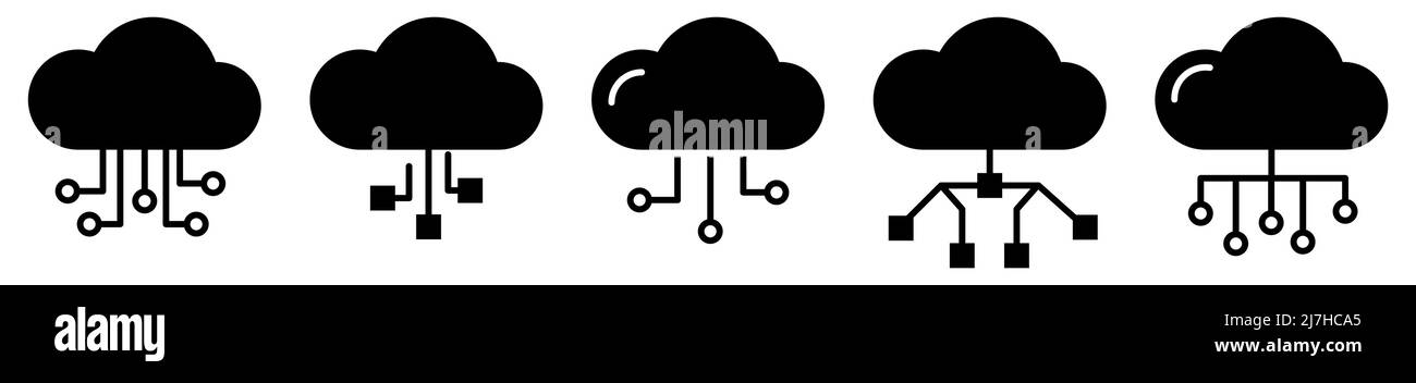 Cloud computing flat icons. Vector illustration isolated on white ...