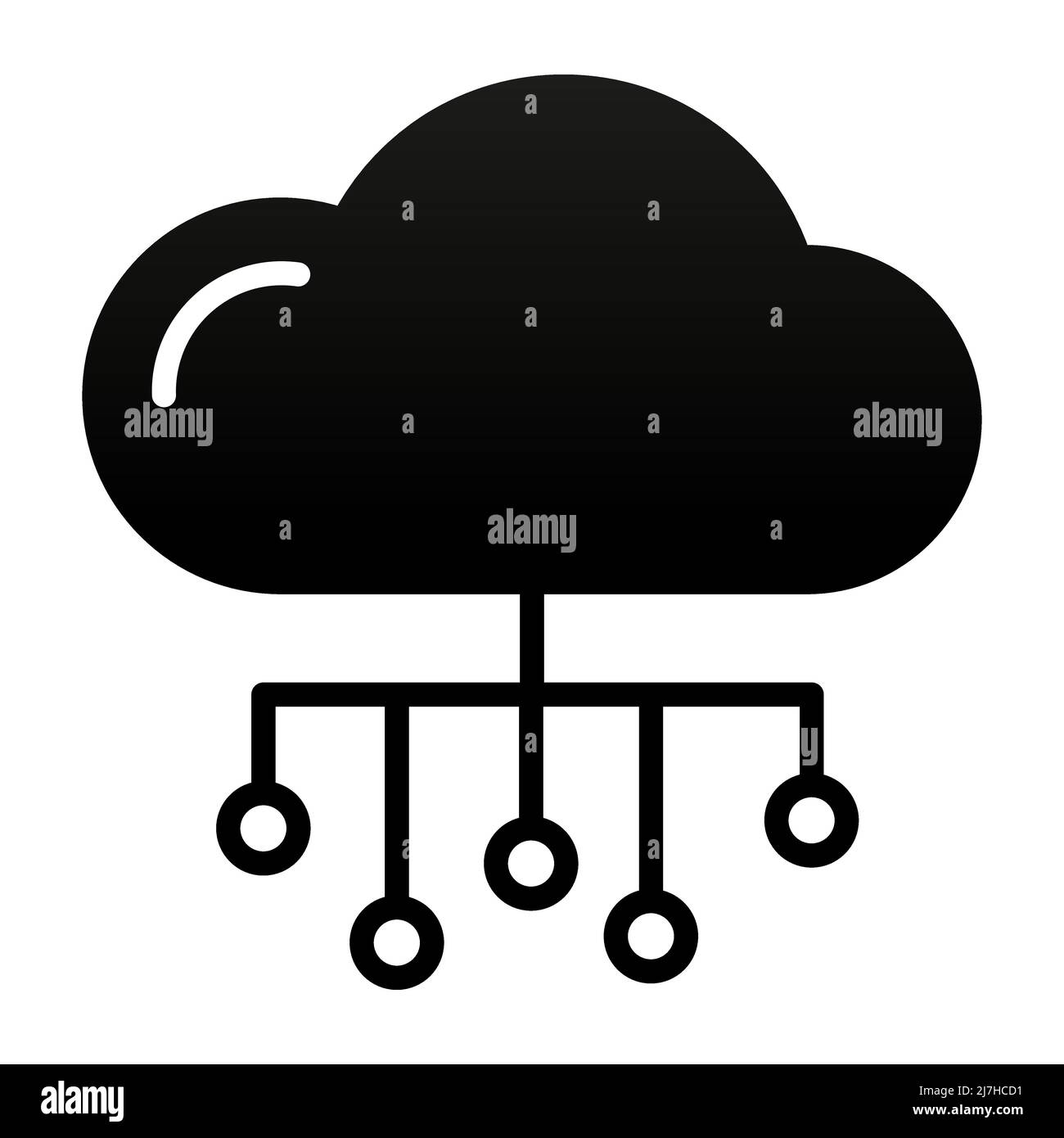 Cloud computing icon in flat style. Vector illustration isolated on ...