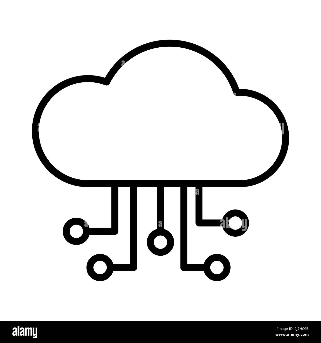 Cloud computing vector thin line icon isolated on white background Stock Vector Image & Art - Alamy
