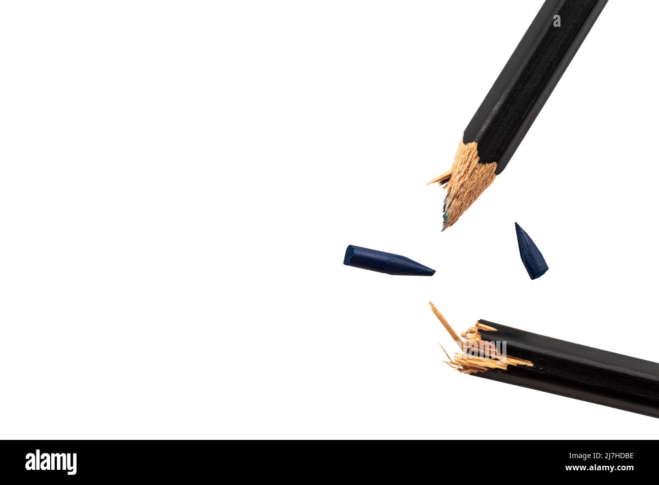 Broken pencil on a white background close-up. Cracked Pencil Isolate ...