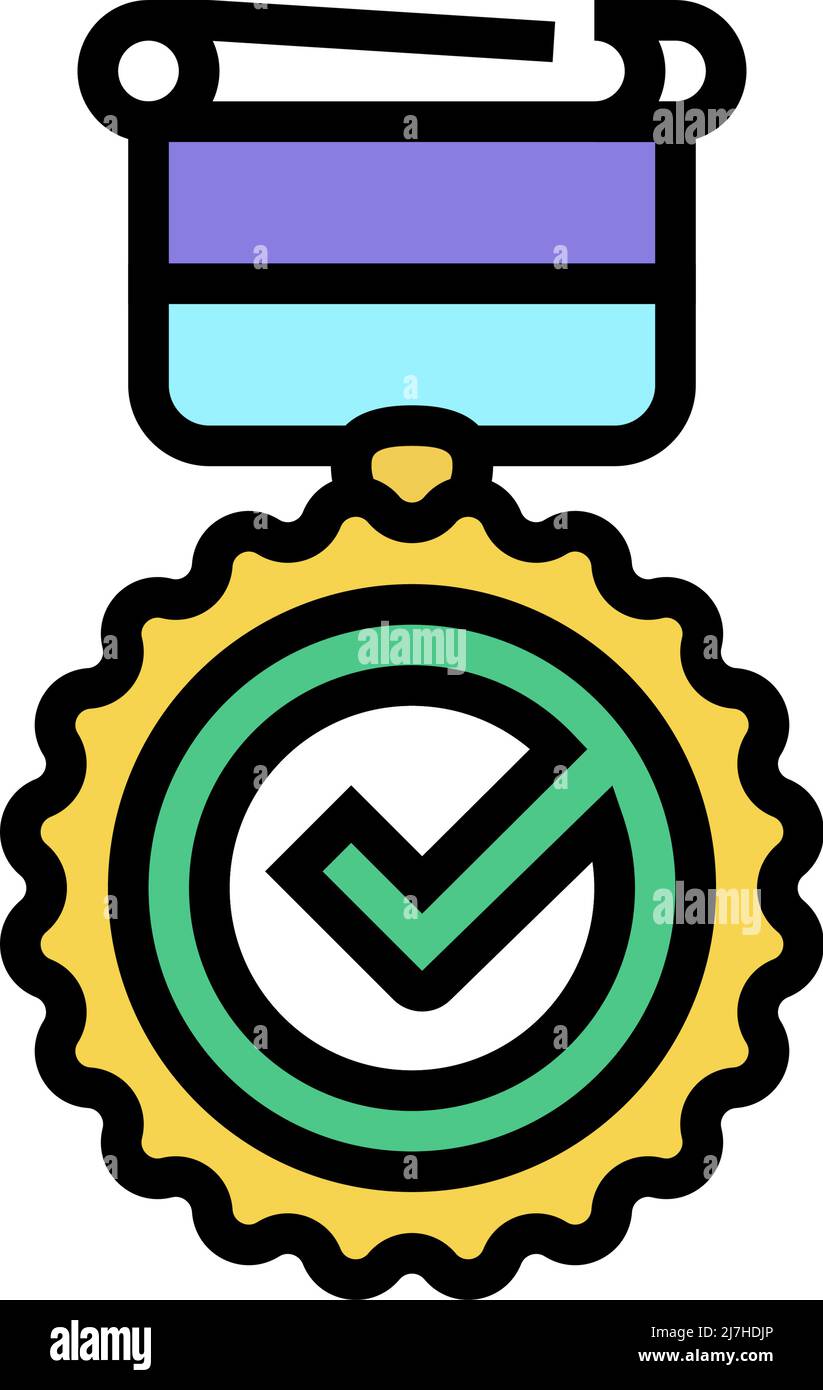 medal quality color icon vector illustration Stock Vector Image & Art ...