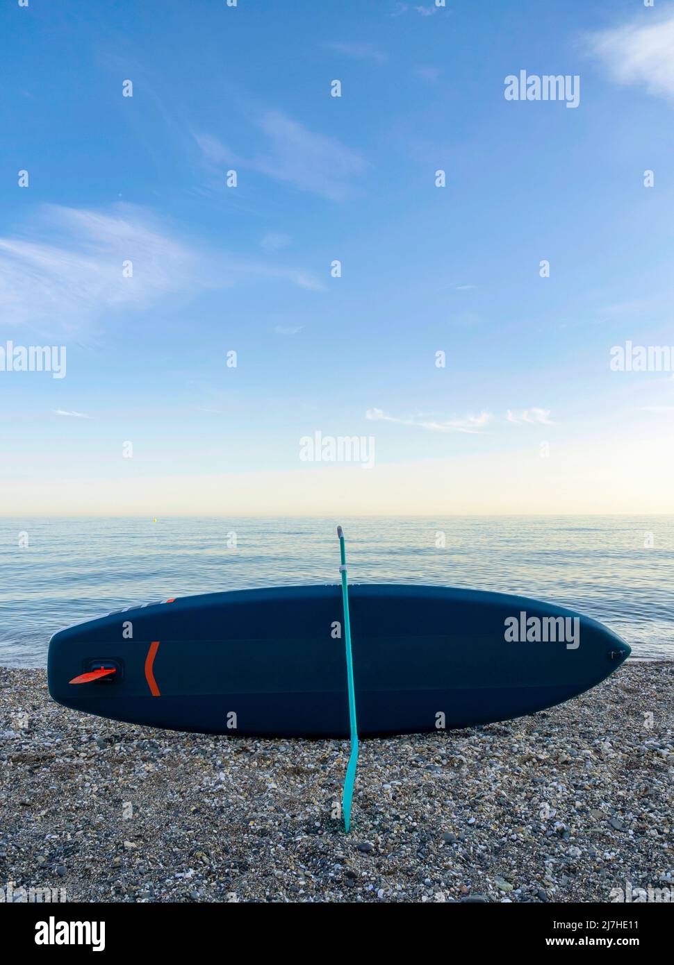 Stand up paddle long board surfboards on the beach of Maro in Spain ...