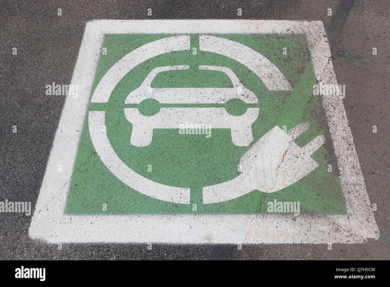 Electric Vehicle charging parking spot. Many employers and retail ...