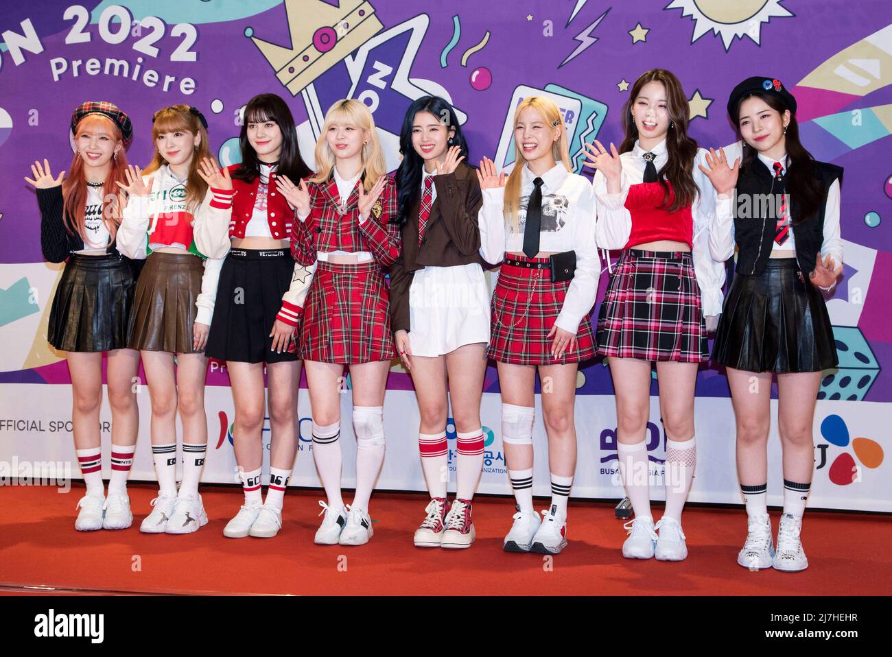 Seoul, South Korea. 8th May, 2022. Mayuka, Miihi, Nina, Riku, Rima, Mako, Ayaka and Maya, from ...