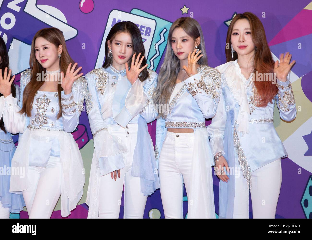 Seoul, South Korea. 8th May, 2022. Dayoung, Exy, Yeoreum and Yeonjung, South Korean K-Pop girl ...