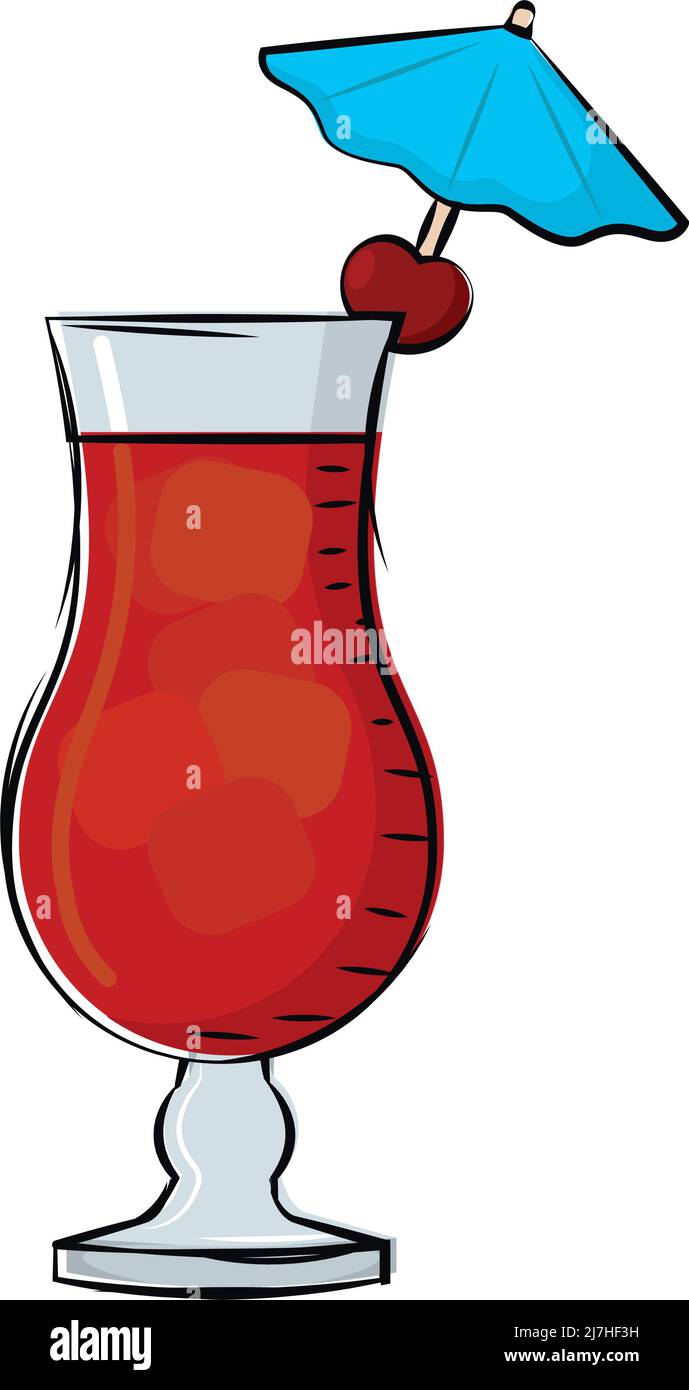 Isolated cherry cocktail vector illustration Stock Vector Image & Art ...