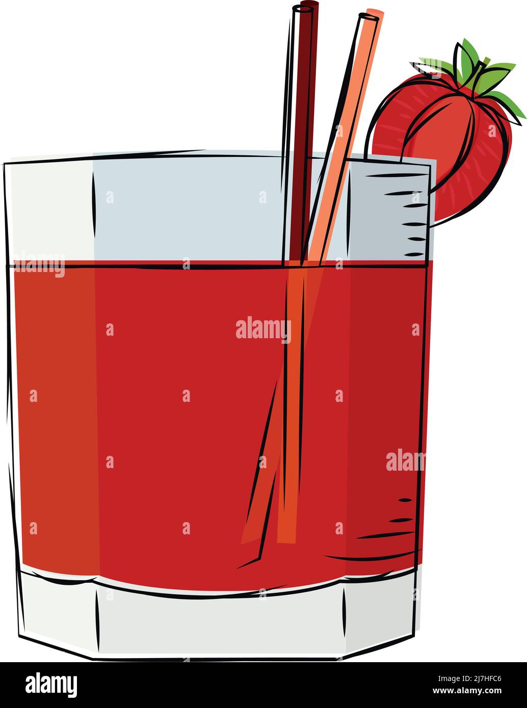 Isolated strawberry cocktail vector illustration Stock Vector Image ...