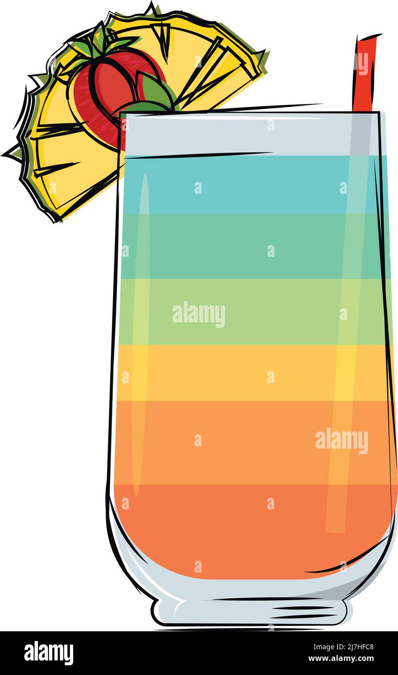 Isolated tropical cocktail vector illustration Stock Vector Image & Art ...