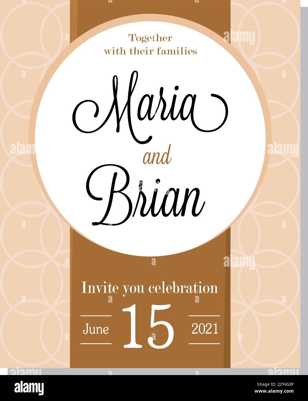 Isolated flowers names wedding invitation vector illustration Stock ...