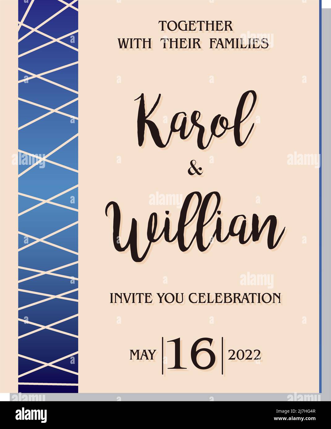 Isolated names wedding invitation vector illustration Stock Vector ...
