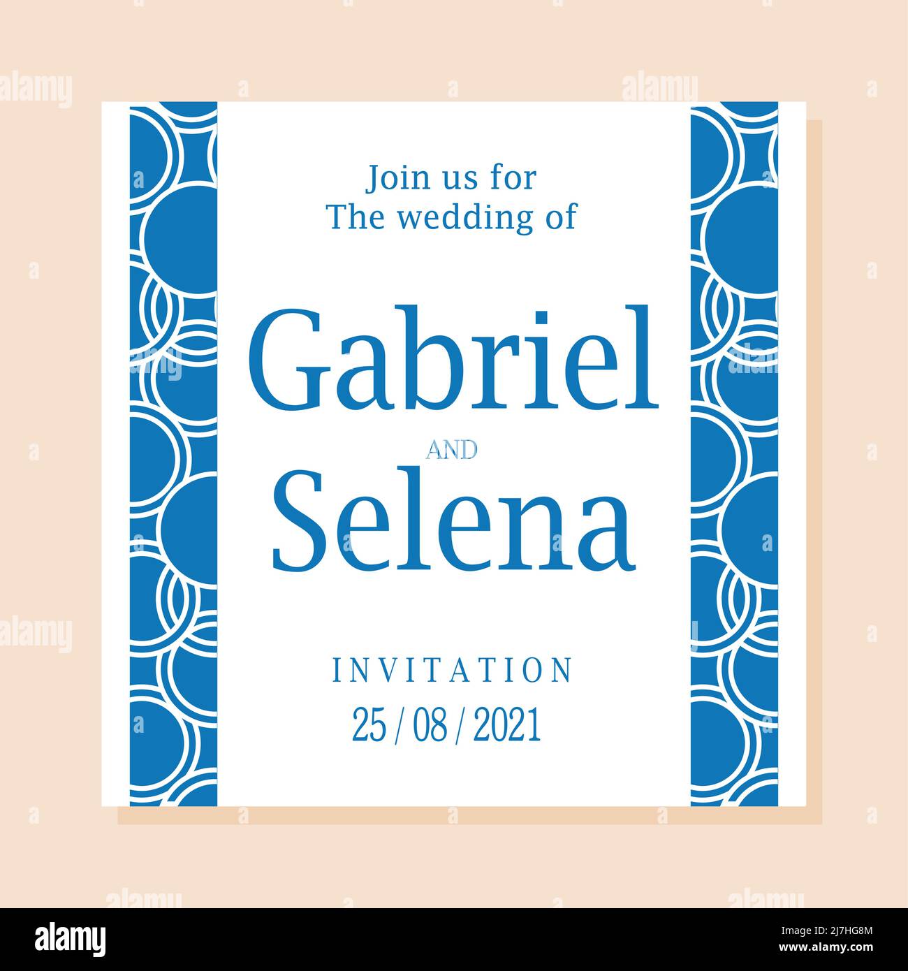 Isolated border names wedding invitation vector illustration Stock ...
