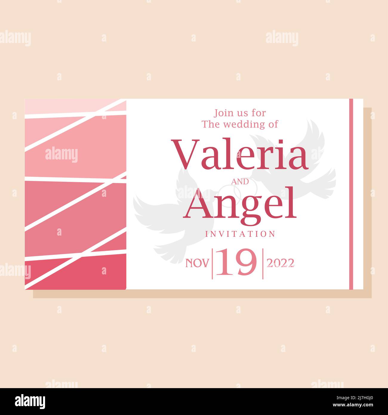 Isolated names lines wedding invitation vector illustration Stock ...