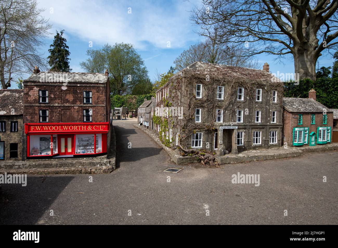 Wimborne.Dorset.United Kingdom.April 20tth 2022.View of a street in ...
