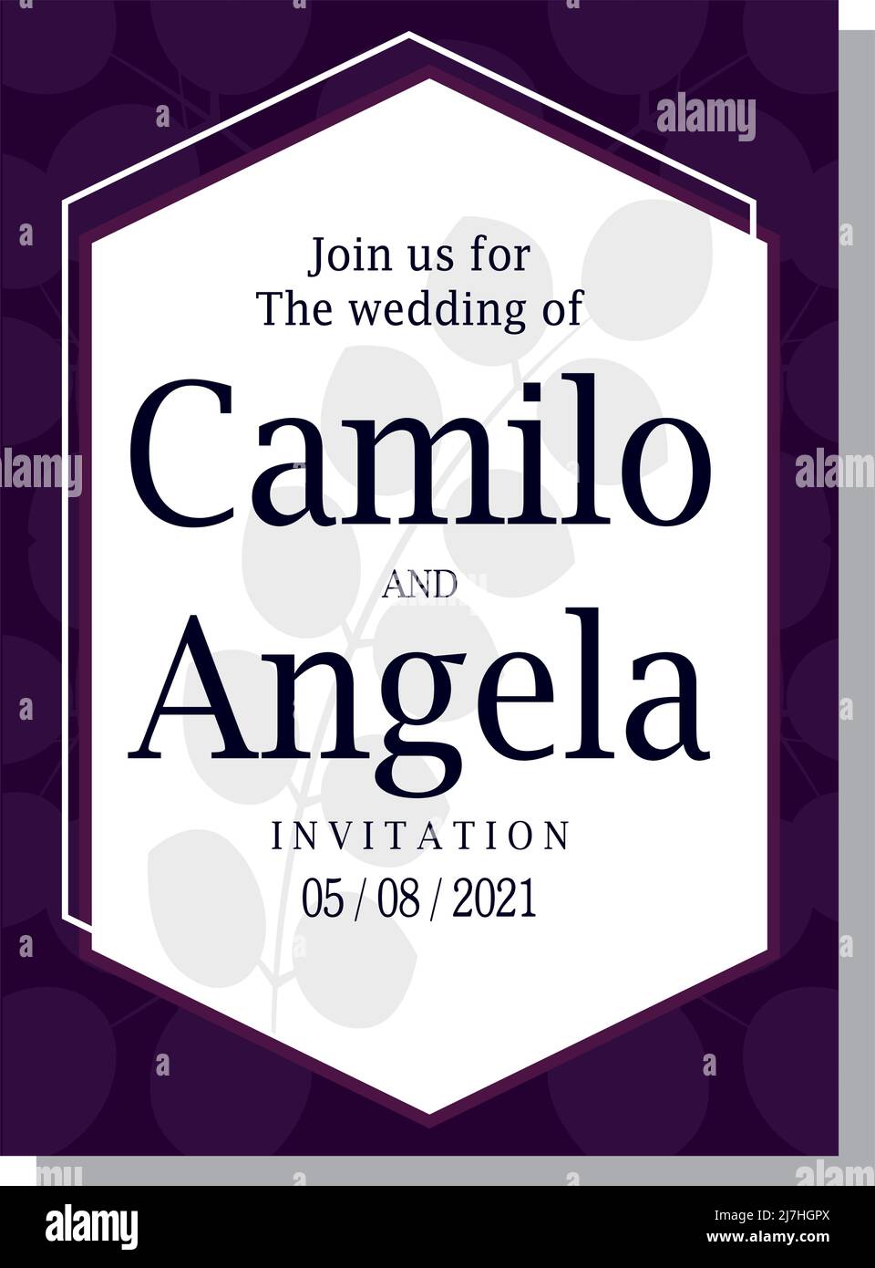 Isolated names wedding invitation vector illustration Stock Vector ...