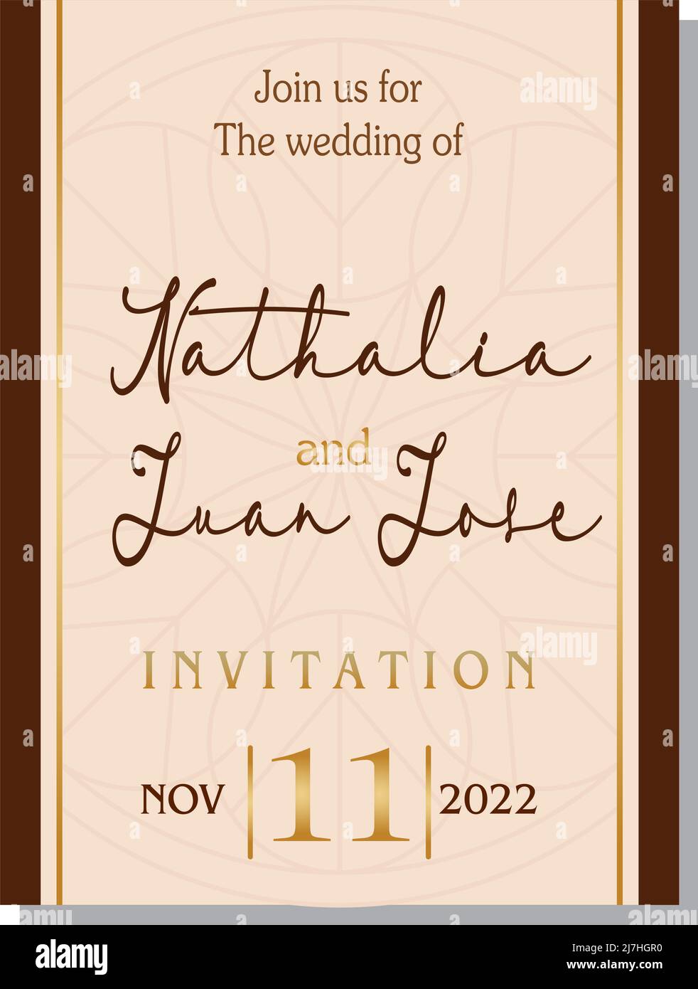 Isolated names cursive wedding invitation vector illustration Stock ...