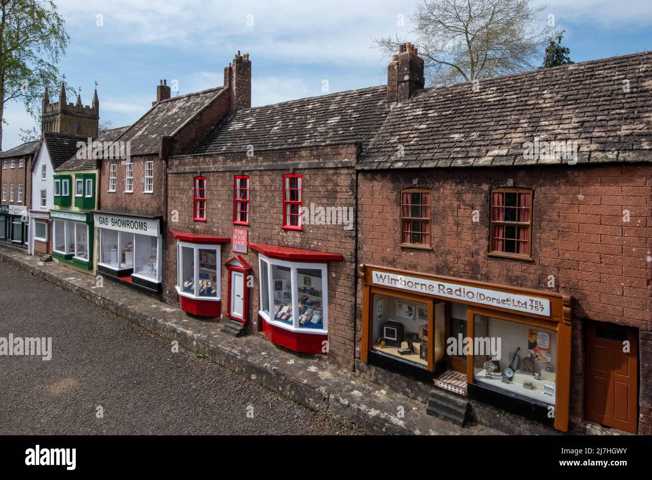 Wimborne.Dorset.United Kingdom.April 20tth 2022.View of a street in ...
