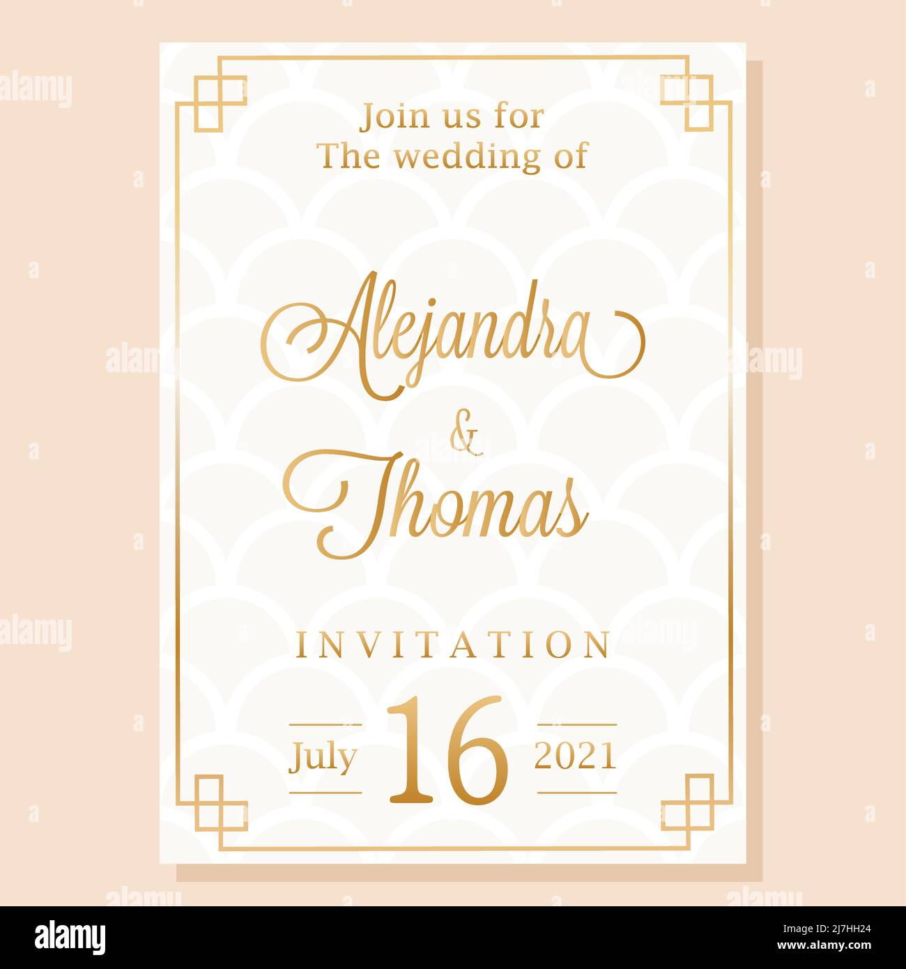 Isolated lines names wedding invitation vector illustration Stock ...