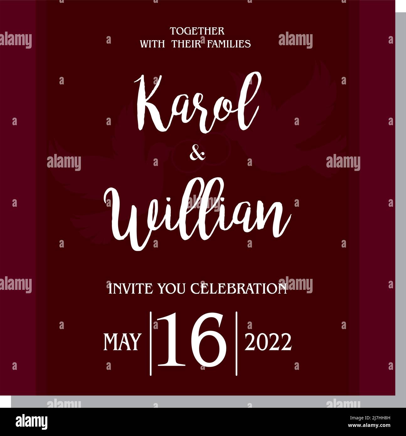 Isolated color names wedding invitation vector illustration Stock ...