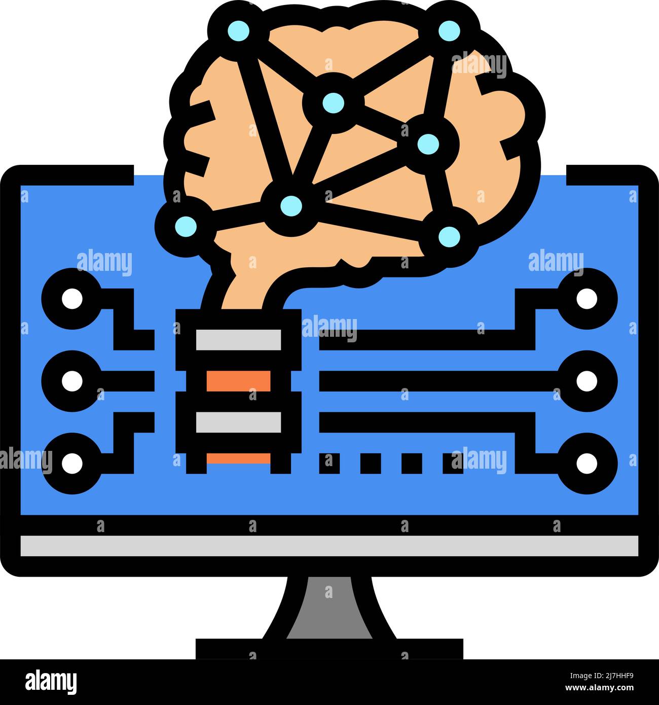 brain robot color icon vector illustration Stock Vector Image & Art - Alamy