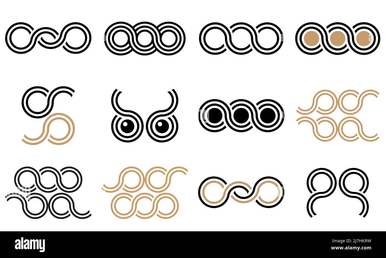 Greek waves chain style vector symbols or logos set Stock Vector Image ...
