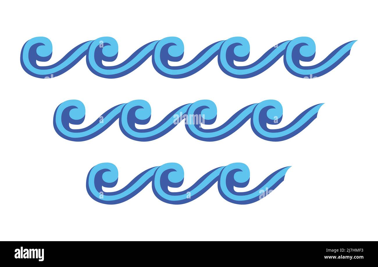 Greek Wave beach vector illustration design logo Stock Vector Image ...