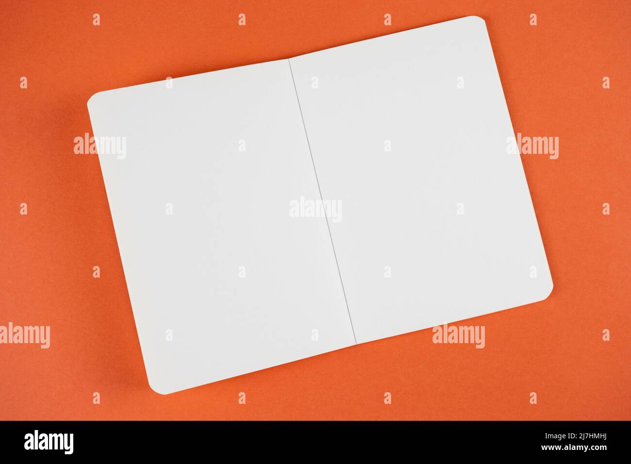 Empty open notebook with white blank paper page Stock Photo - Alamy