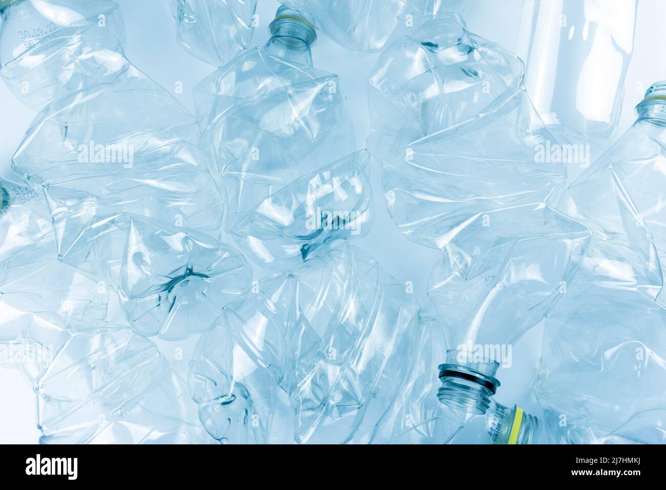 Blue plastic bottles recycle texture background. World enviroment day ...