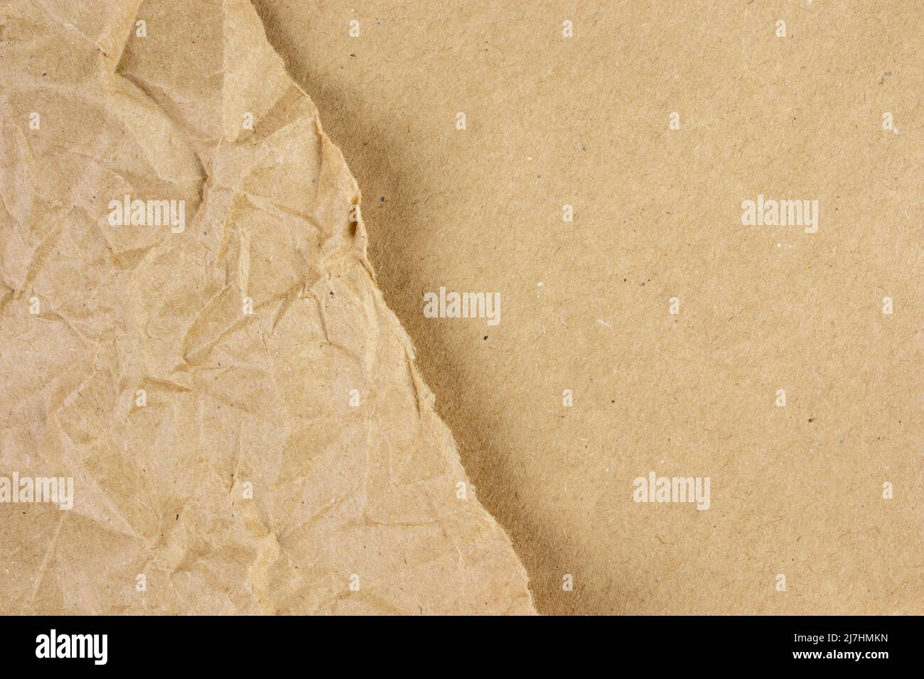 Craft brown paper two types,plain and crumpled. Empty blank design ...