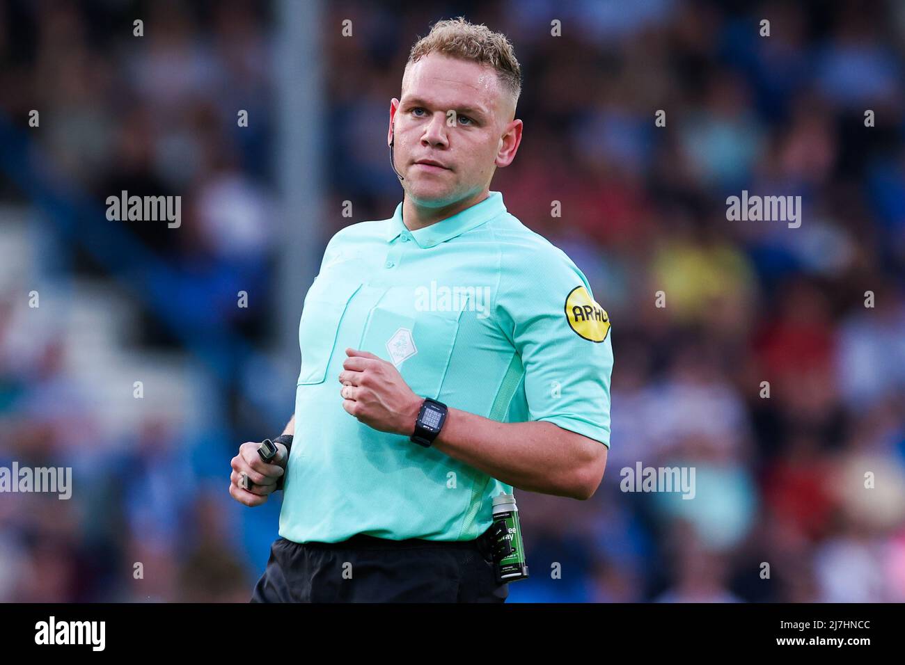 DOETINCHEM, NETHERLANDS - MAY 9: Referee Alex Bos looks on during the ...