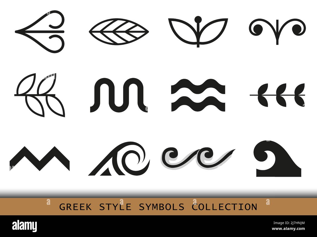 Typical greek motives vector symbols set. Greek geometric art Stock ...