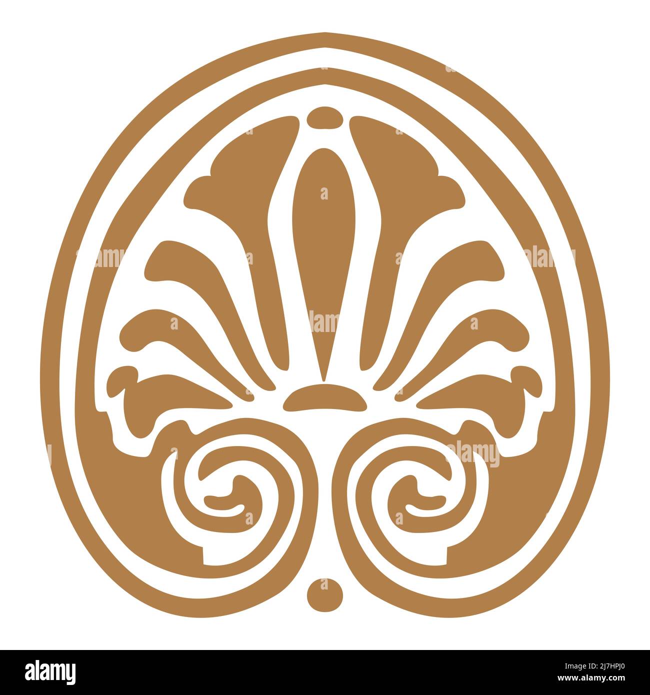 Greek decorative element flower Lotus, greek shape Stock Vector Image ...