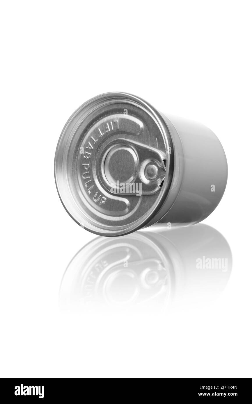 white cream or face mask in transparent package with metal tin lid ...