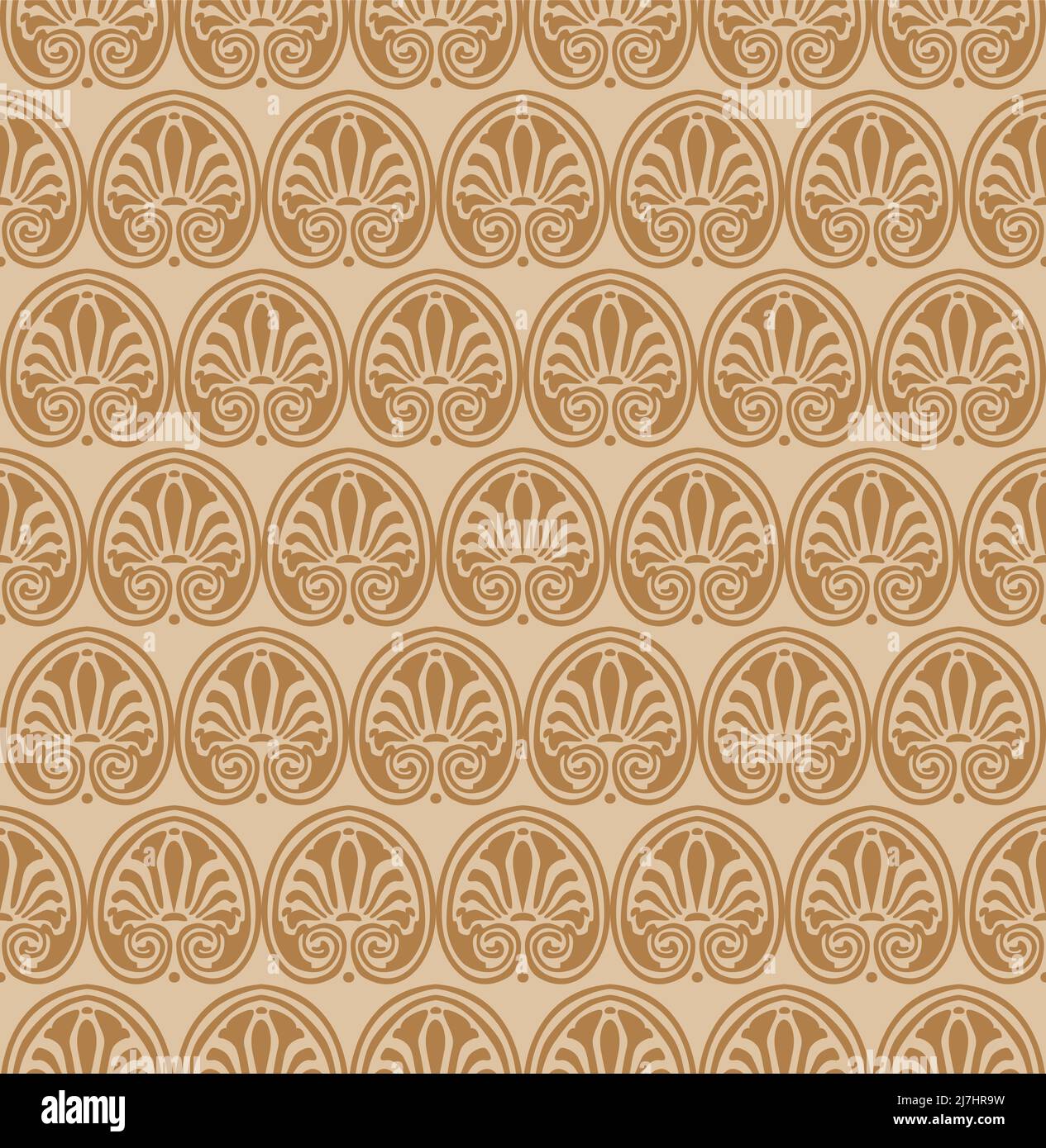 Greek decorative element flower Lotus pattern, greek shape seamless ...