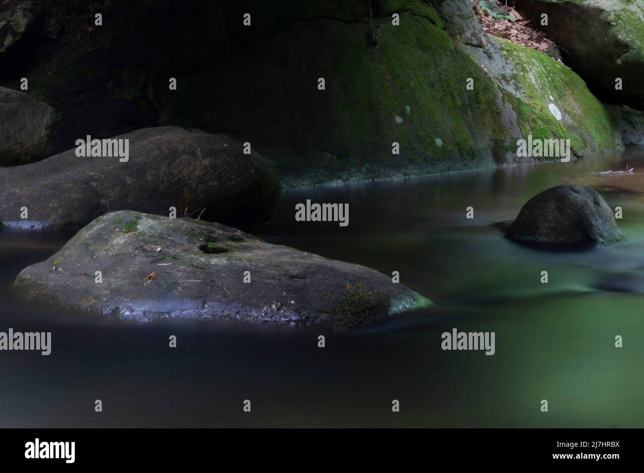 River with rocks and moss Stock Photo - Alamy