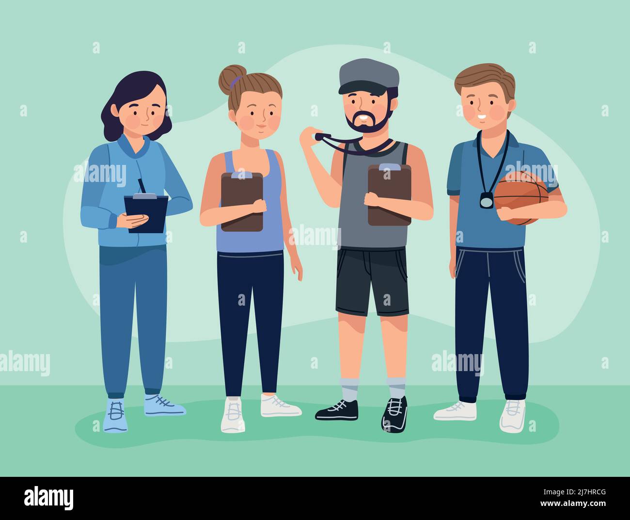 four sports coaches characters Stock Vector Image & Art - Alamy