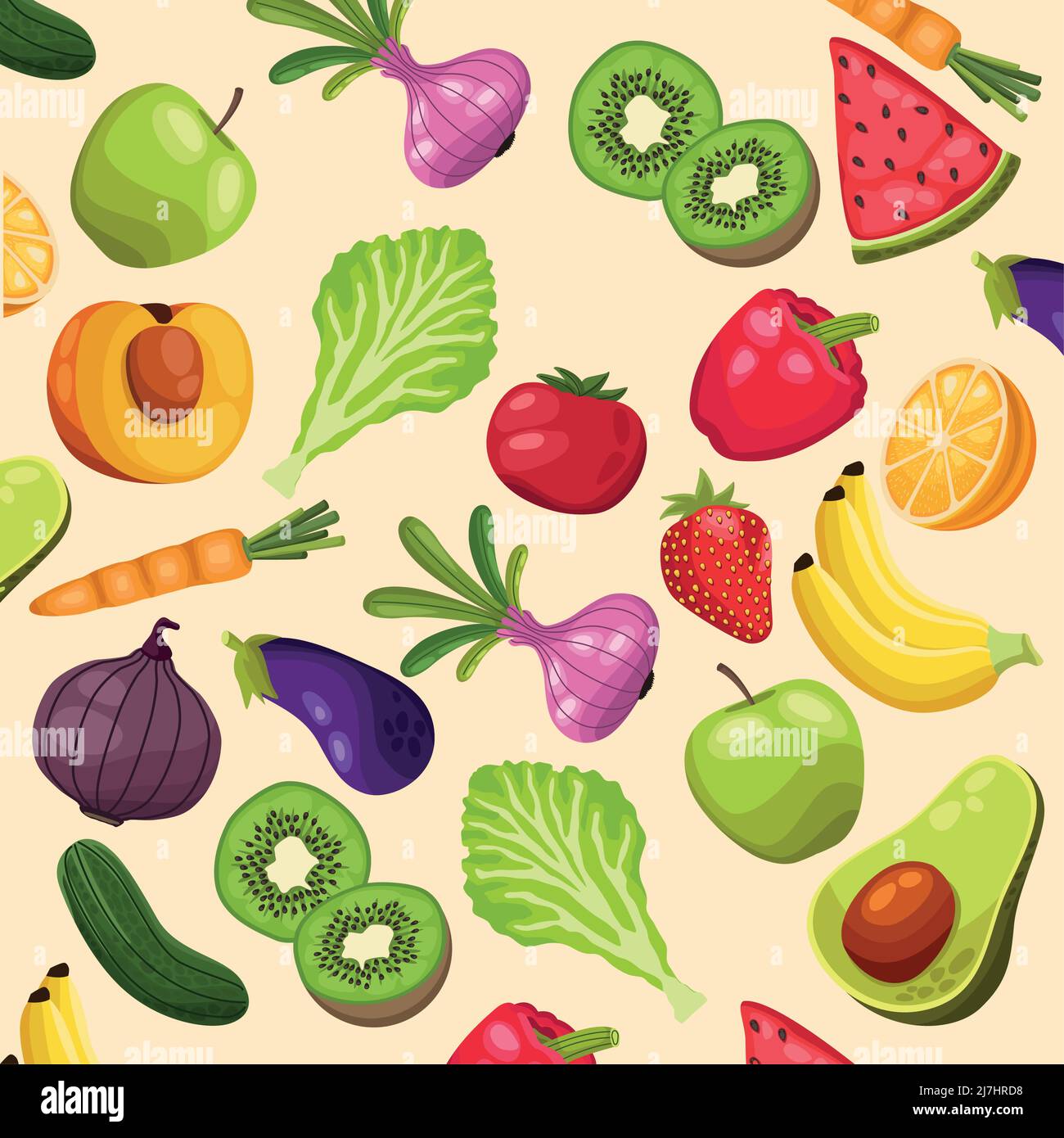 fruits and vegetables pattern Stock Vector Image & Art - Alamy